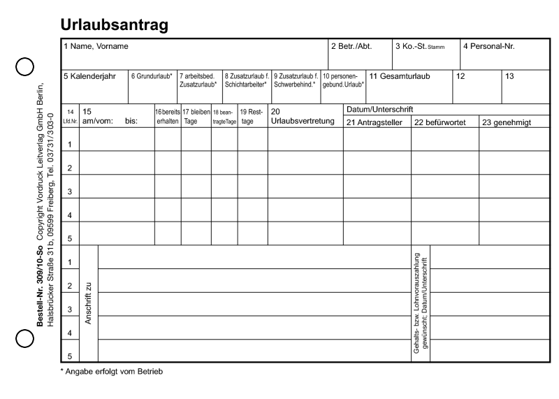 Personalwesen | Vordruck Leitverlag - Formularportal